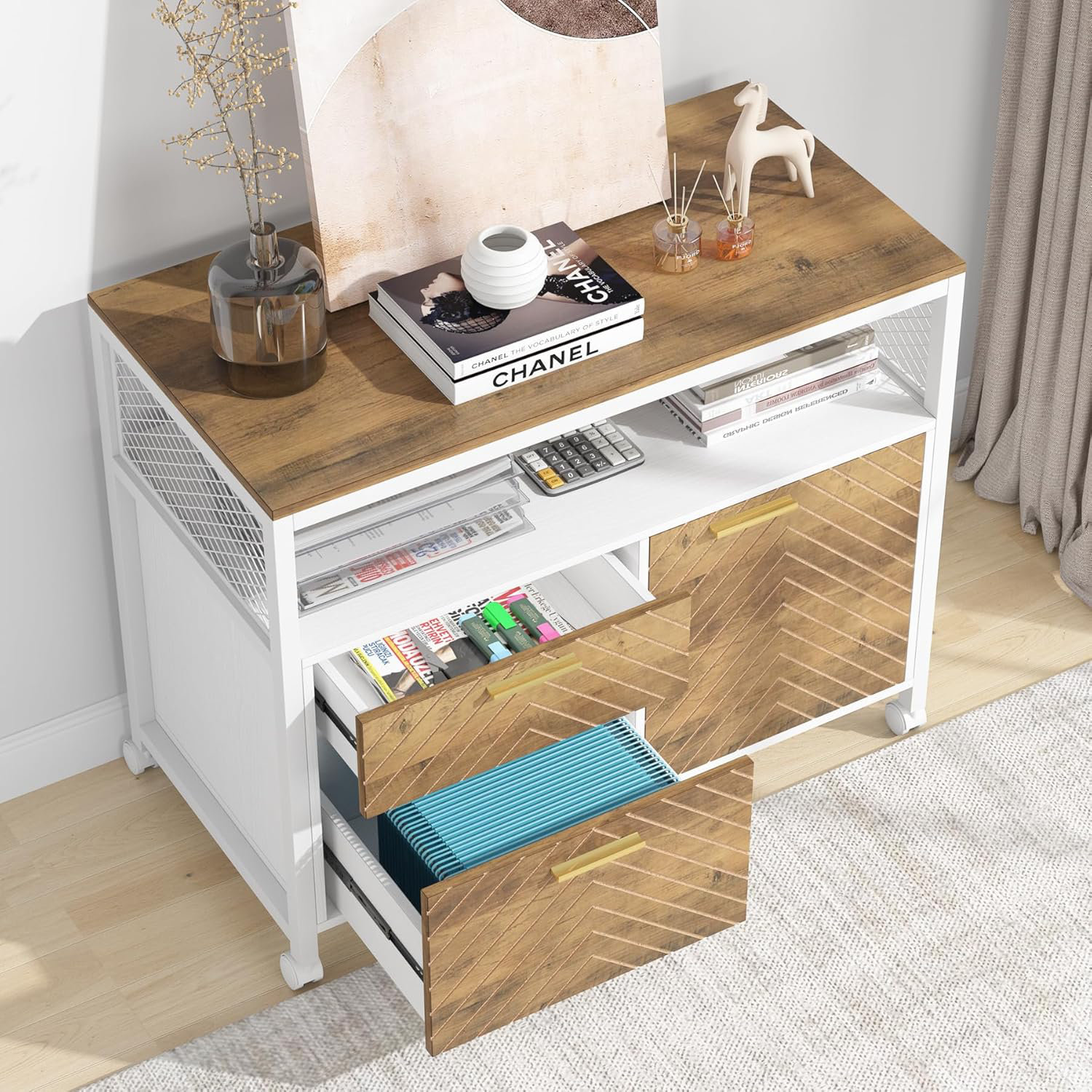 Latitude Run® Modern filing cabinet with drawers to accommodate letter ...