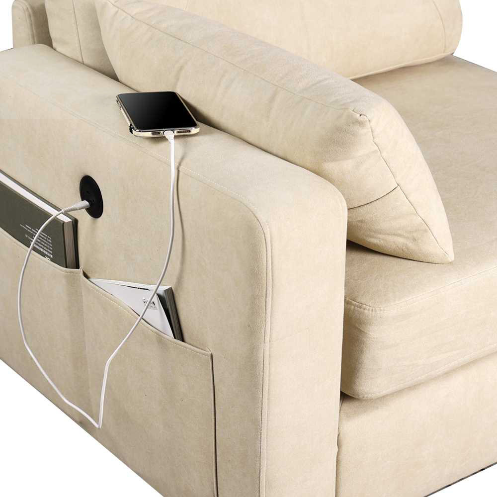 WERHUsr Oversized Modular Sectional Couches with USB Ports | Wayfair