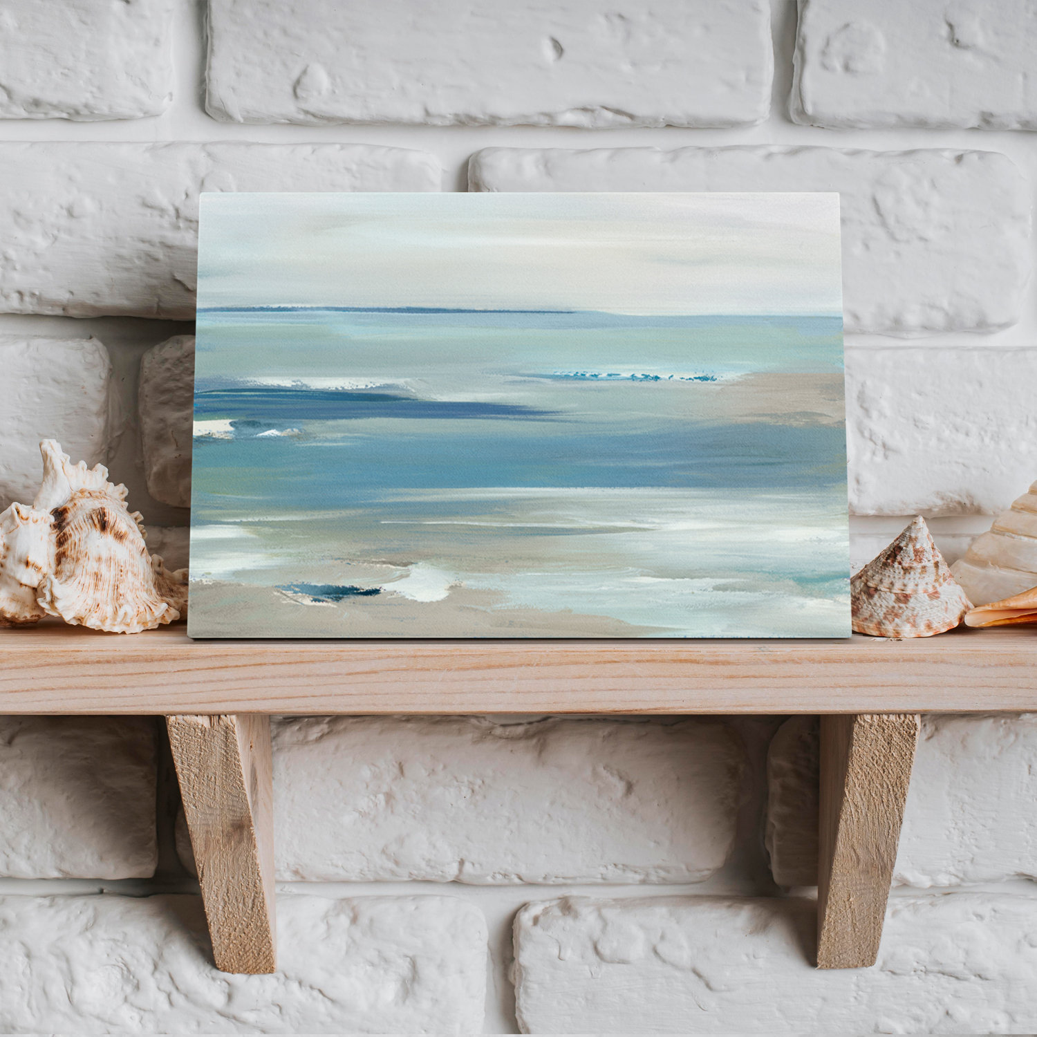 Highland Dunes Oceans Apart - Coastal Shells And Coral Oil Painting ...