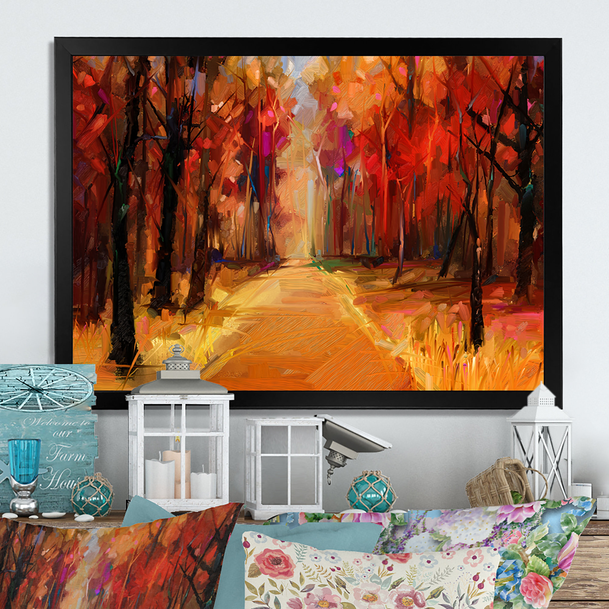 Millwood Pines Mystic Fall Season Forest - Floater Frame Print on ...