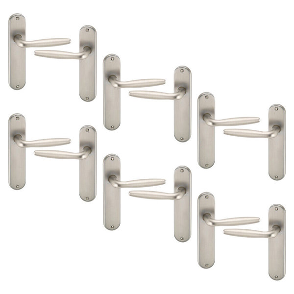 Urfic 6x Urfic Rouen Metal Lever Latch Door Handles Set Rose Internal ...