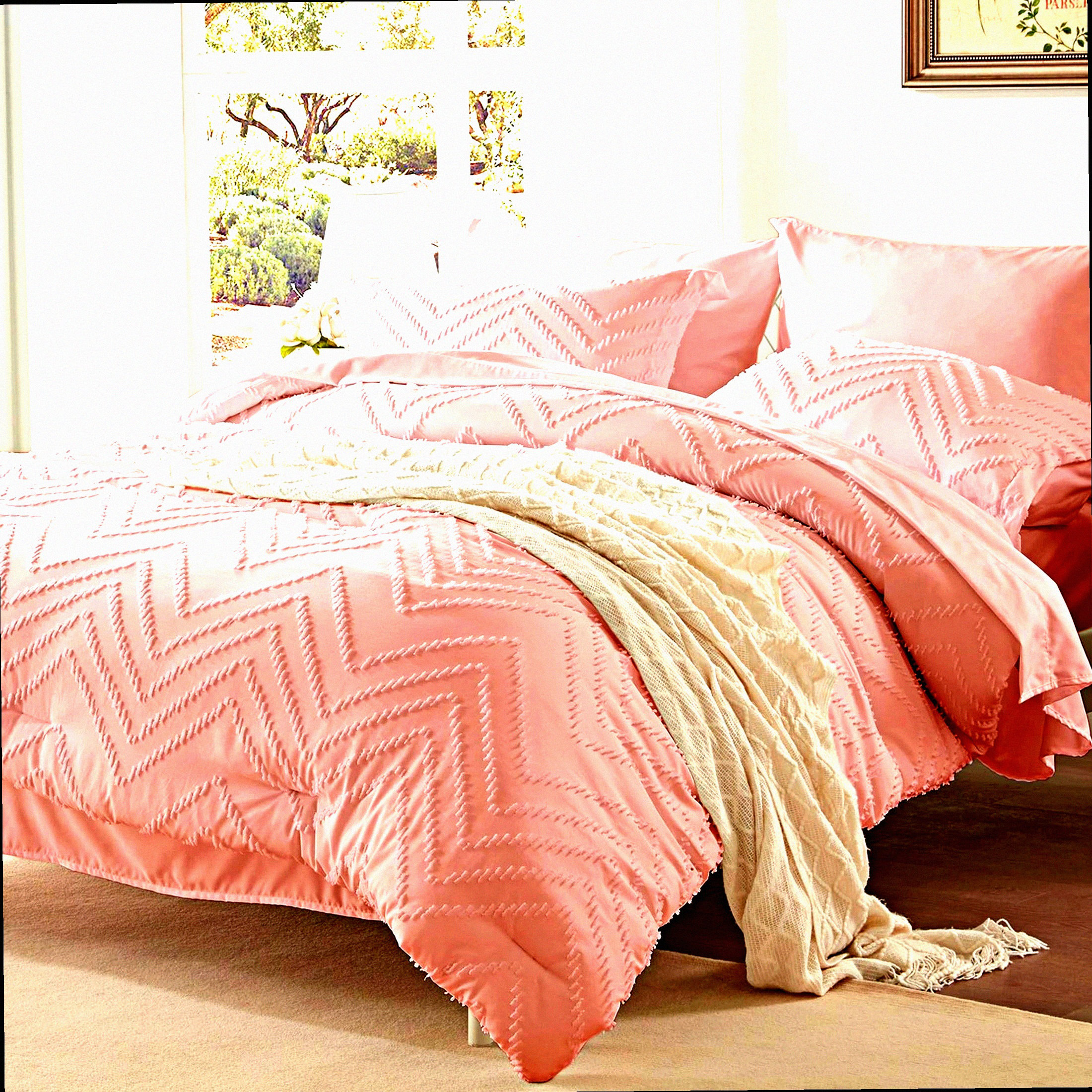 Dakota Fields Pink Bliss Comforter Set - 7 Piece Bed in a Bag with ...