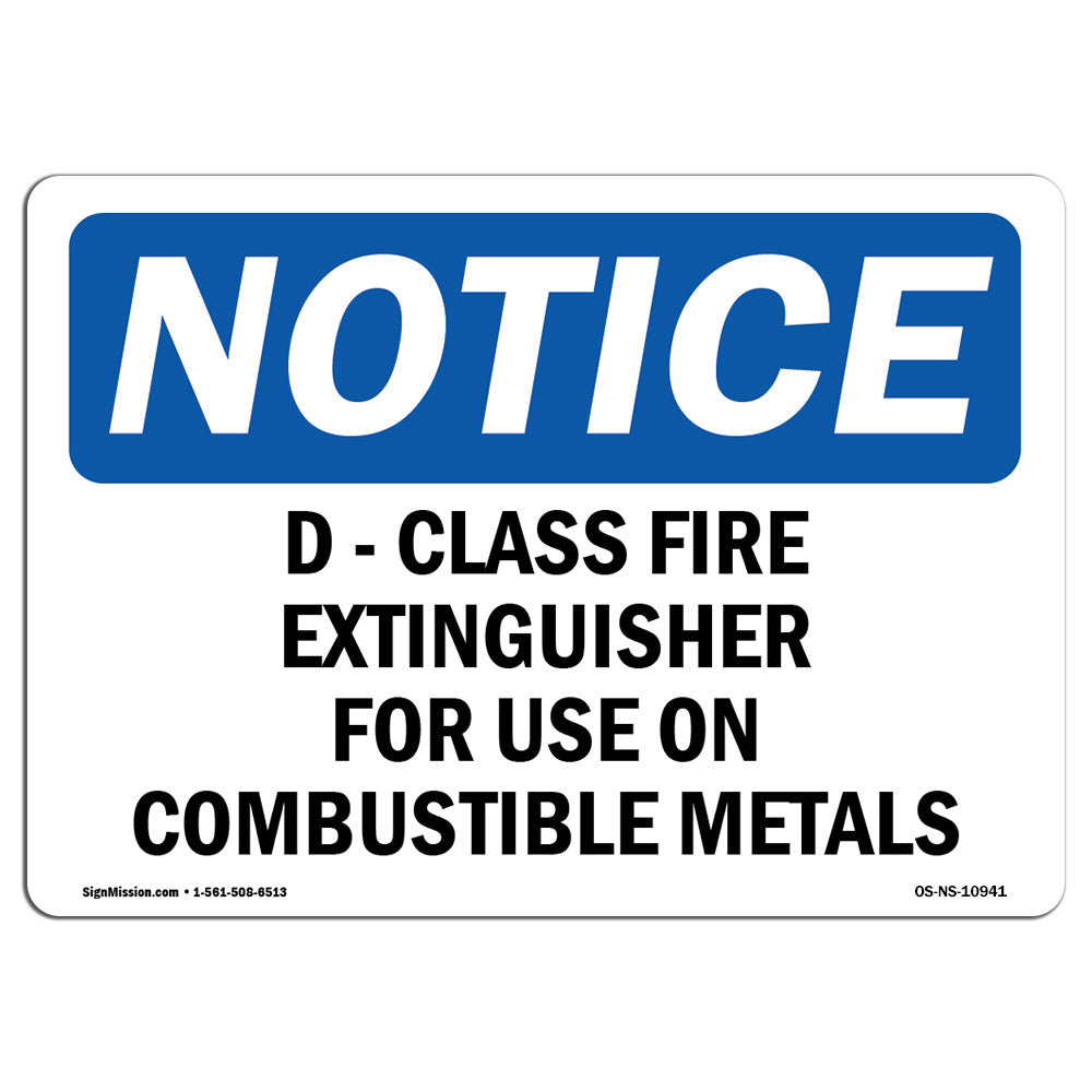 SignMission D-Class Fire Extinguisher for Use on Combustible Heavy Duty ...
