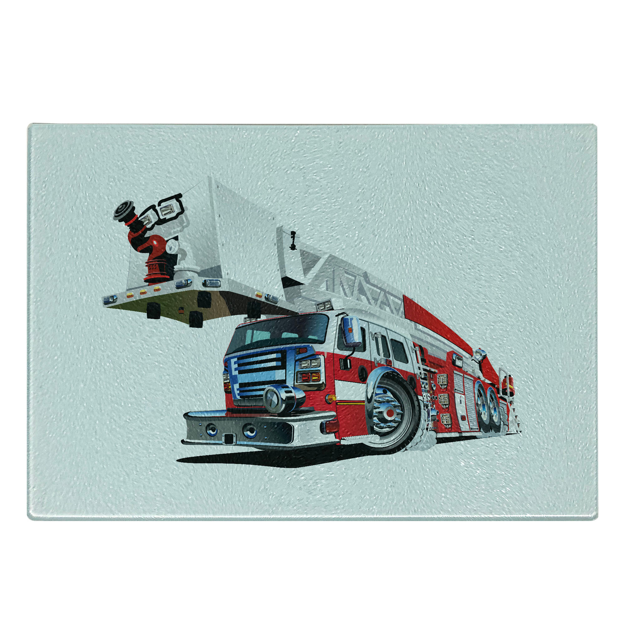 Ambesonne Truck Tempered Glass Cutting Board 911 Emergency Illustration ...