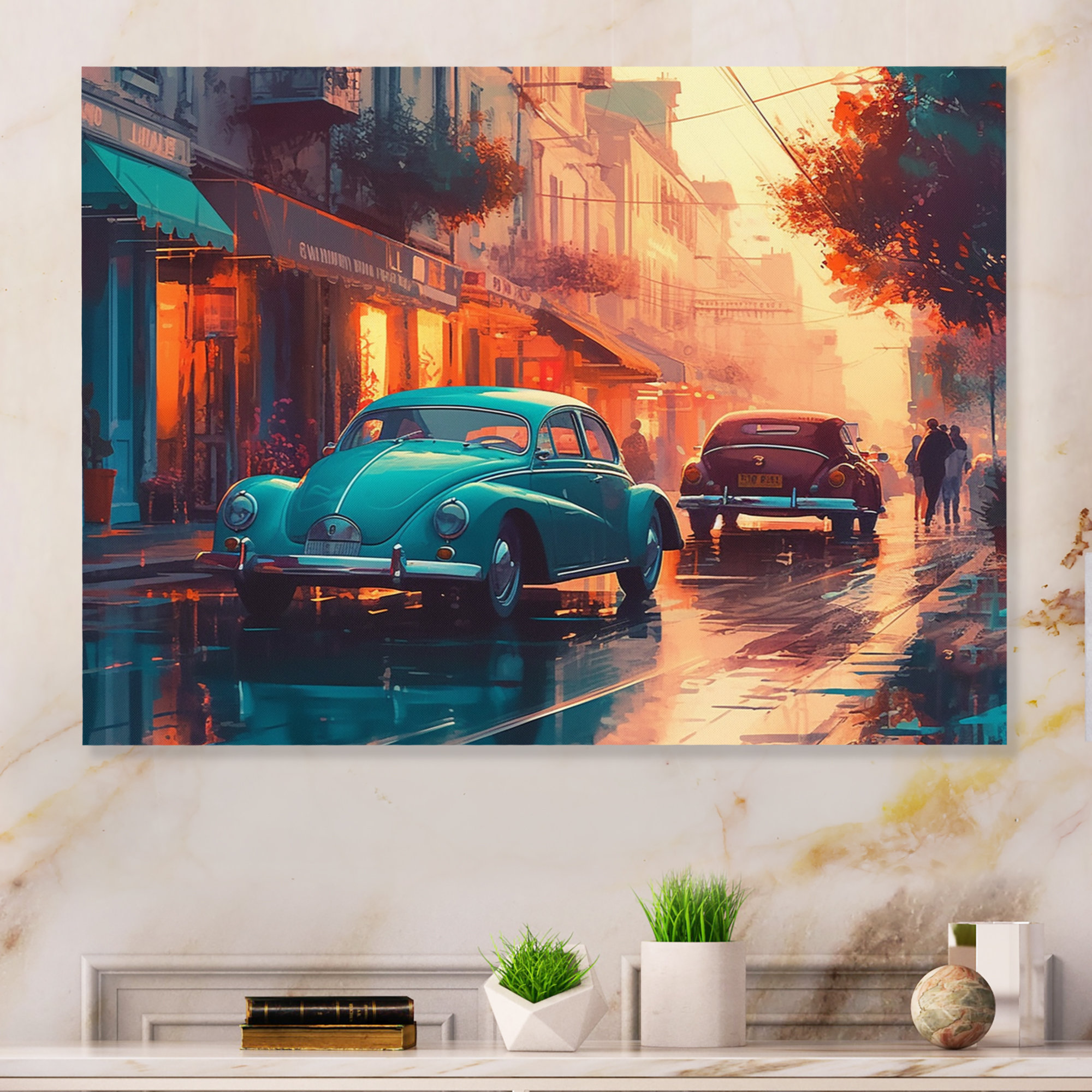 Red Barrel Studio® Blue and Orange Art Deco Cityscapes Unveiled - City ...