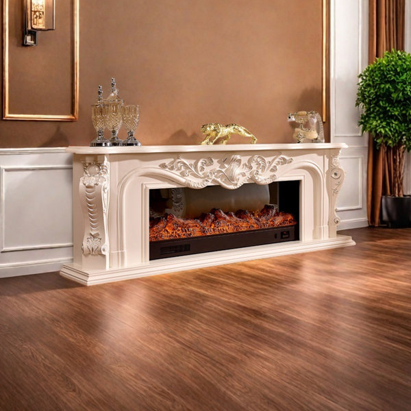 wangling hone Modern retro three-dimensional carved fireplace | Wayfair