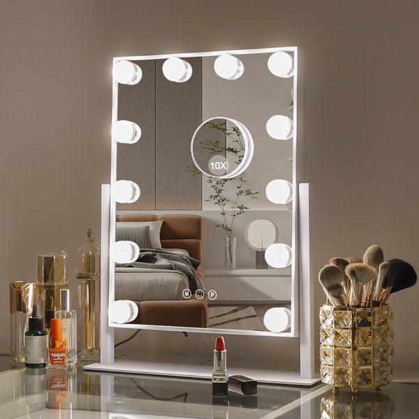 Ebern Designs Khiran Rectangle LED Metal Mirror & Reviews | Wayfair