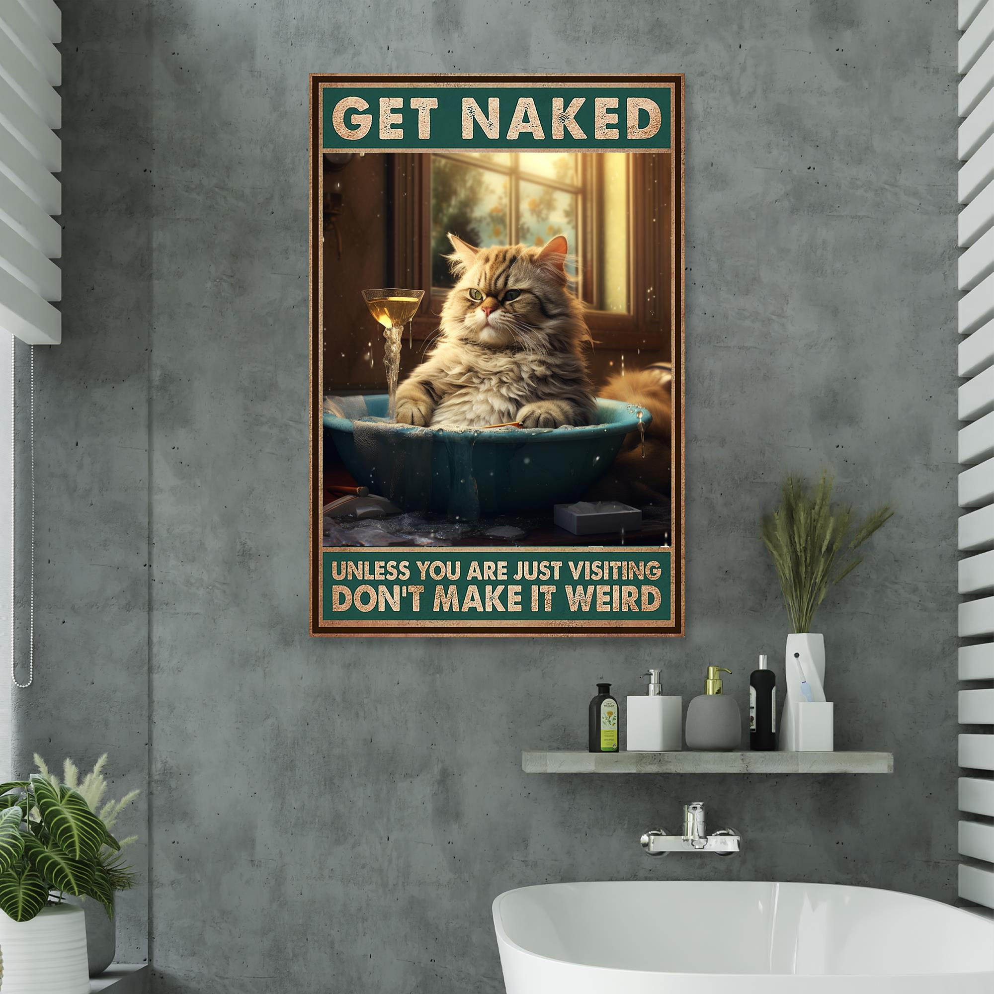 Trinx Fat Cat Get Naked On Canvas Graphic Art | Wayfair