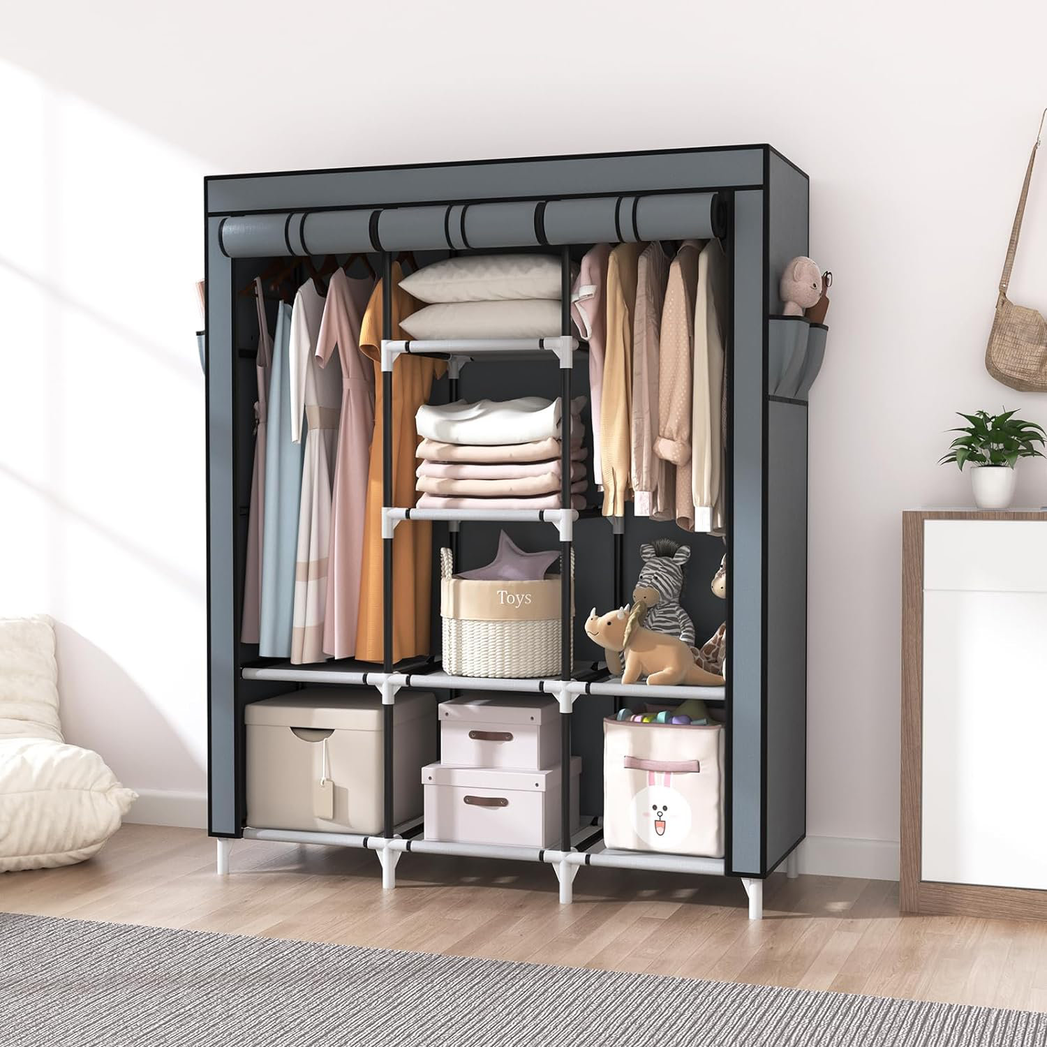 Rebrilliant Melizza 49'' Portable Wardrobe | Wayfair