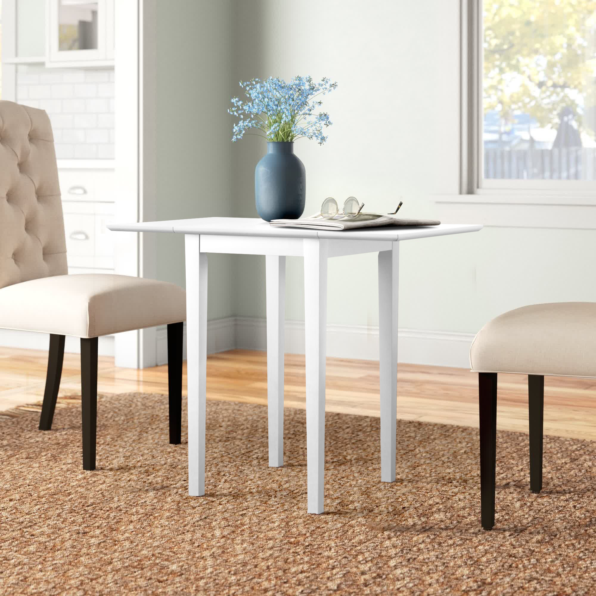 Langley Street® Maner Extendable Drop Leaf Solid Wood Dining Table ...