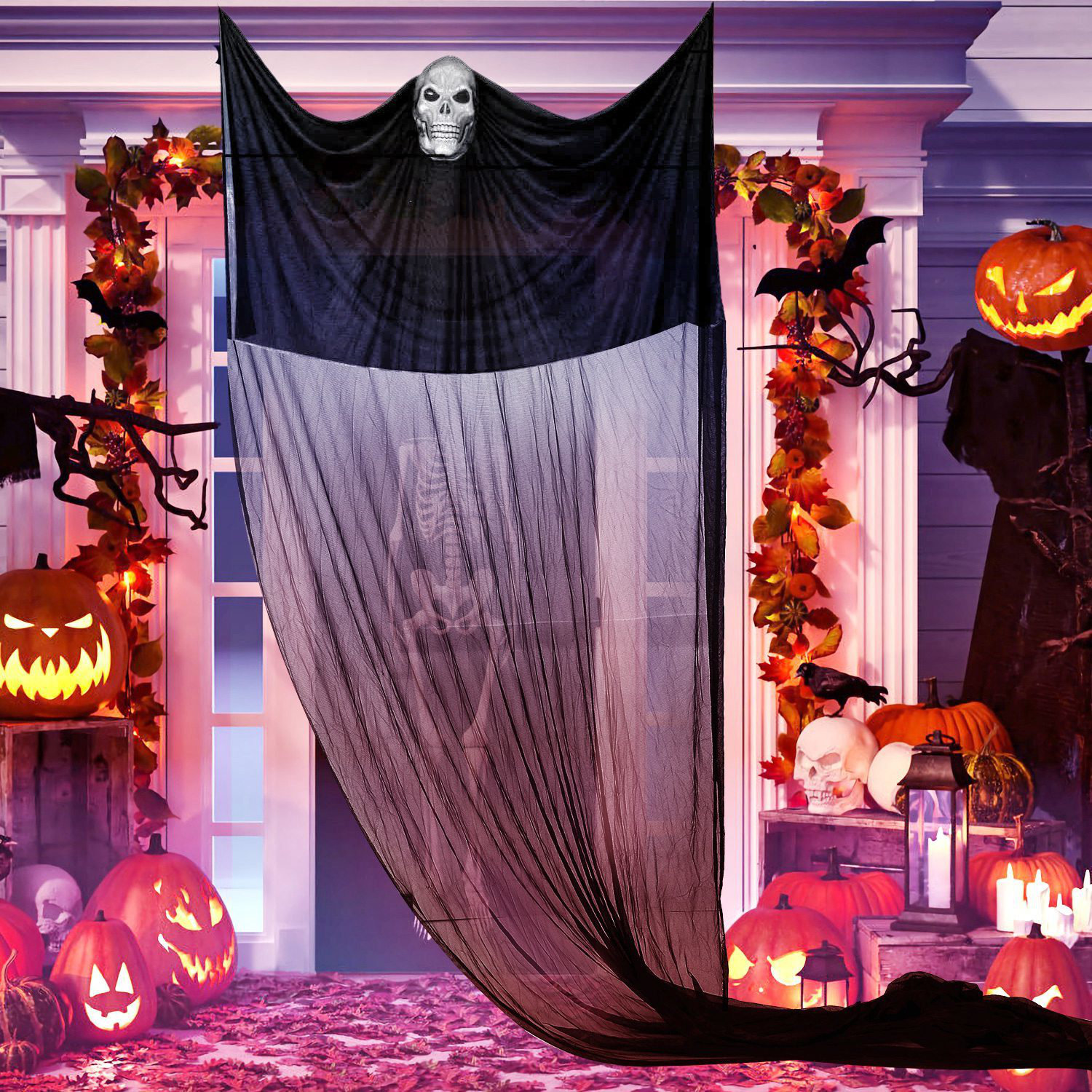 The Holiday Aisle® Halloween Hanging Ghost Prop Hanging Skeleton Flying ...