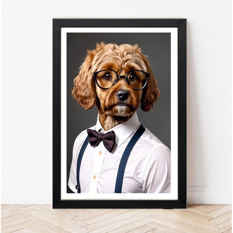 Happy Larry Cockapoo Wearing Bow Tie And Braces - Cockerpoo Portrait ...
