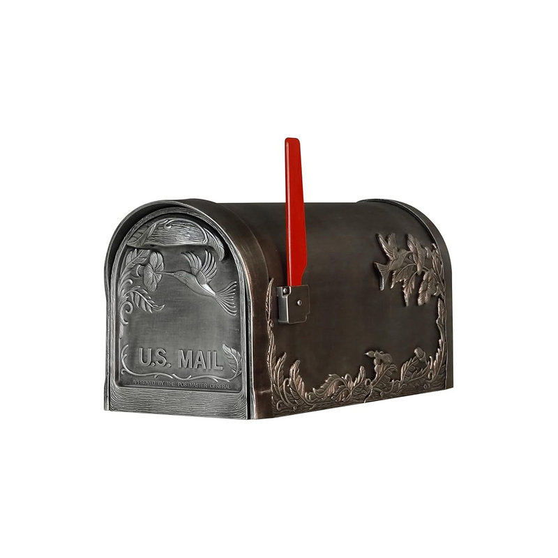 Trazla Hummingbird Curbside Mailbox - Copper Cast Aluminum Mailbox for ...