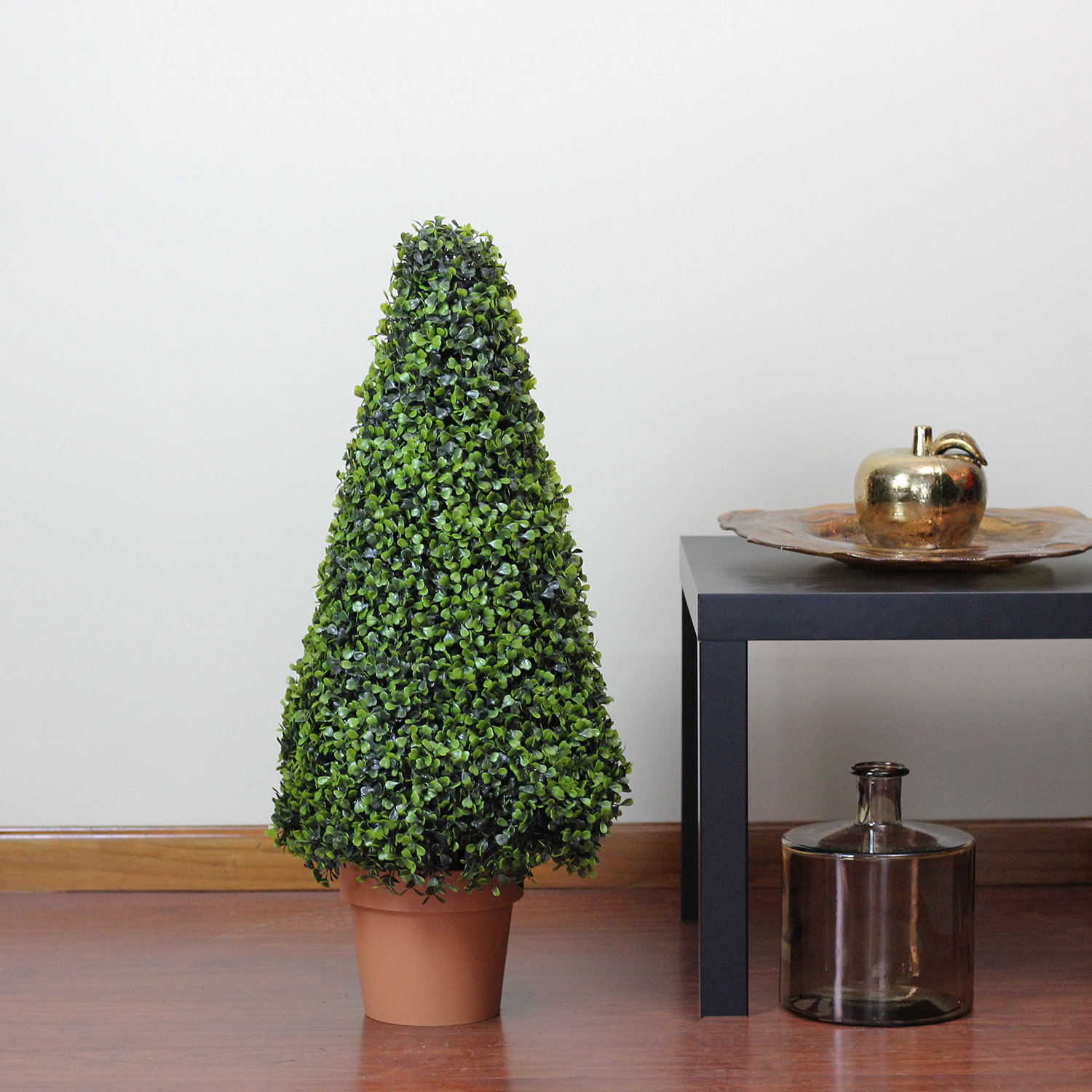 Northlight Seasonal 32.5" Potted Two-Tone Artificial Boxwood Tower Cone ...
