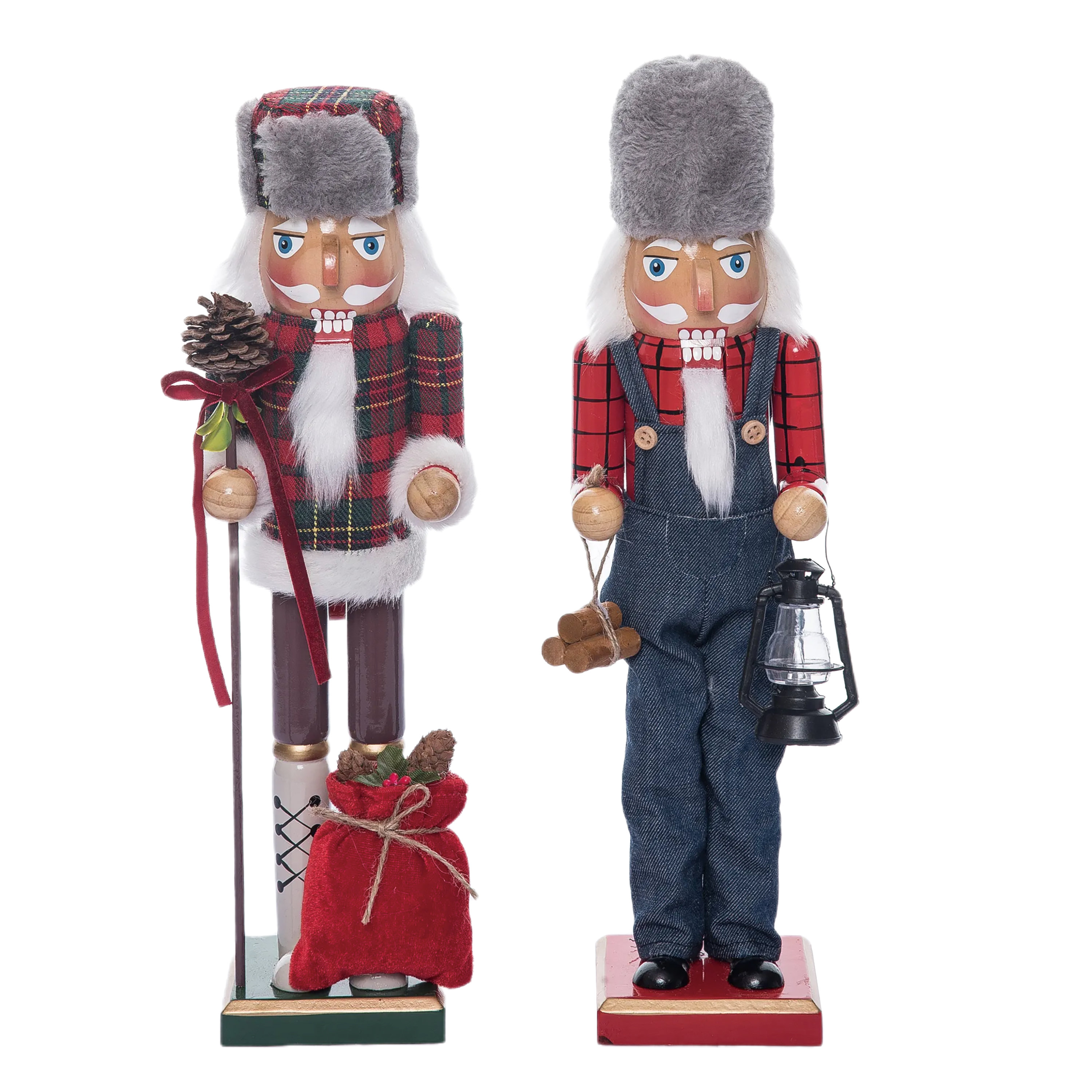 The Holiday Aisle® Christmas Large Wood Lumberjack Nutcracker Set of 2 ...