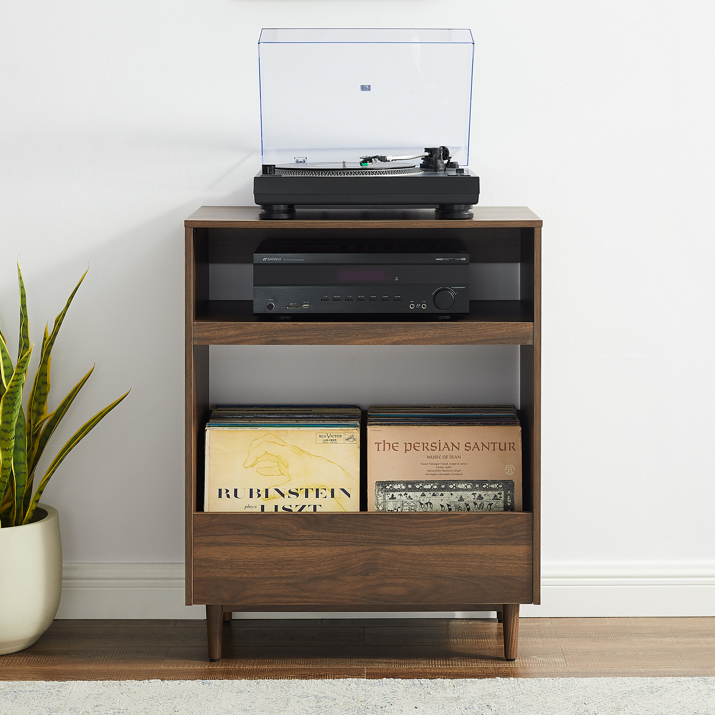 Hokku Designs Liam Record Player Stand Walnut & Reviews - Wayfair Canada