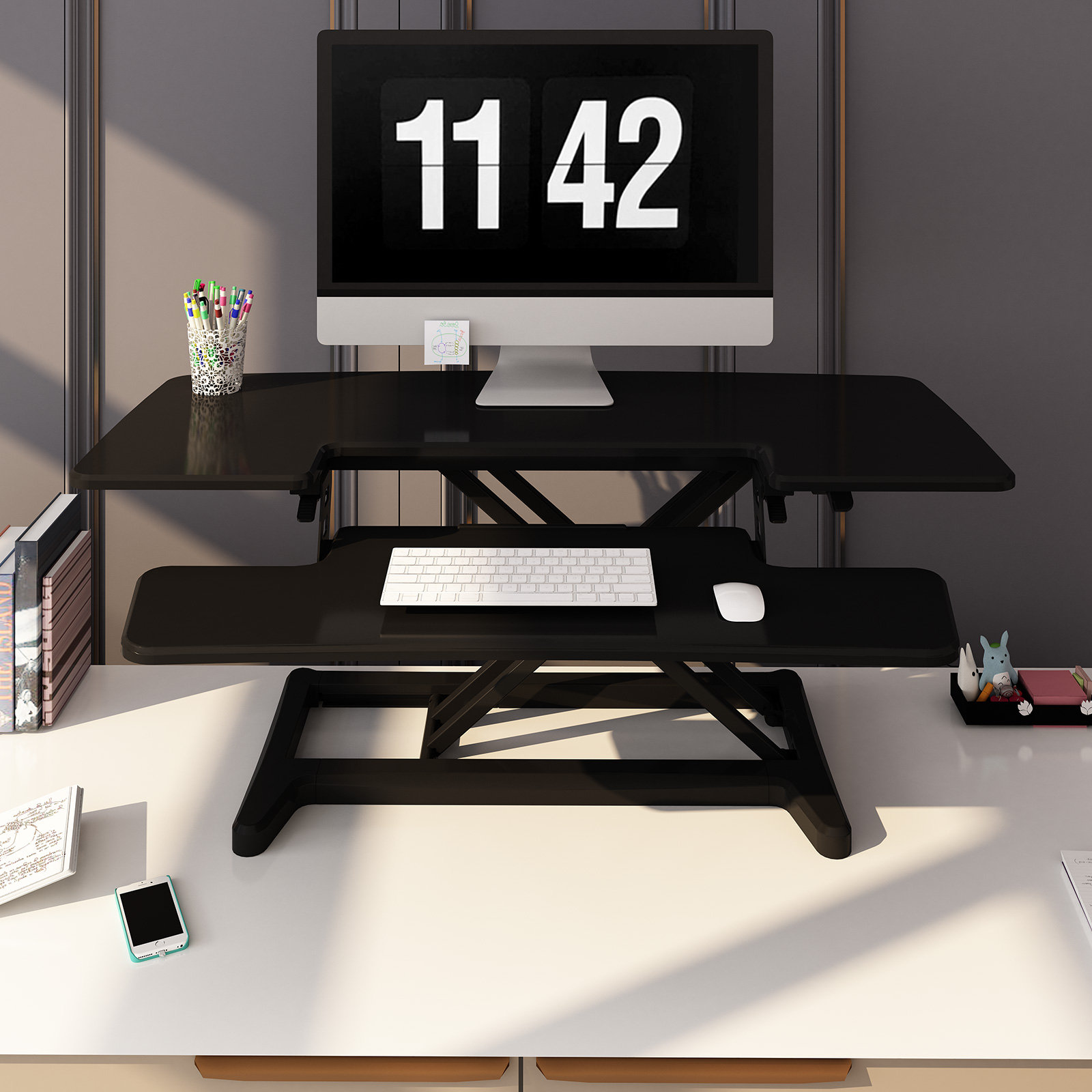 FlexiSpot Desk Converter with Removable Keyboard Tray & Reviews | Wayfair