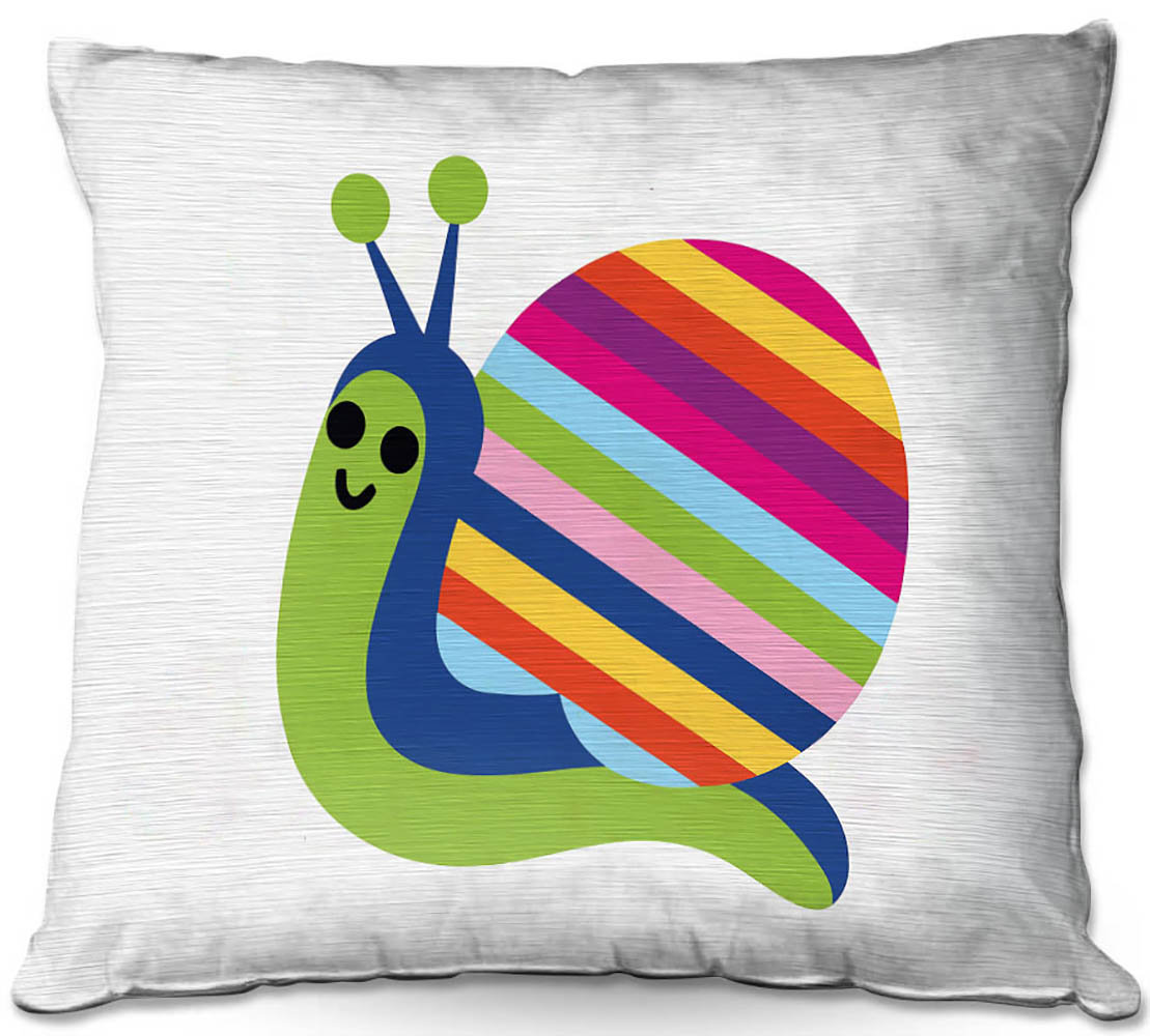 DiaNoche Designs Couch Rainbow Snail Throw Pillow | Wayfair