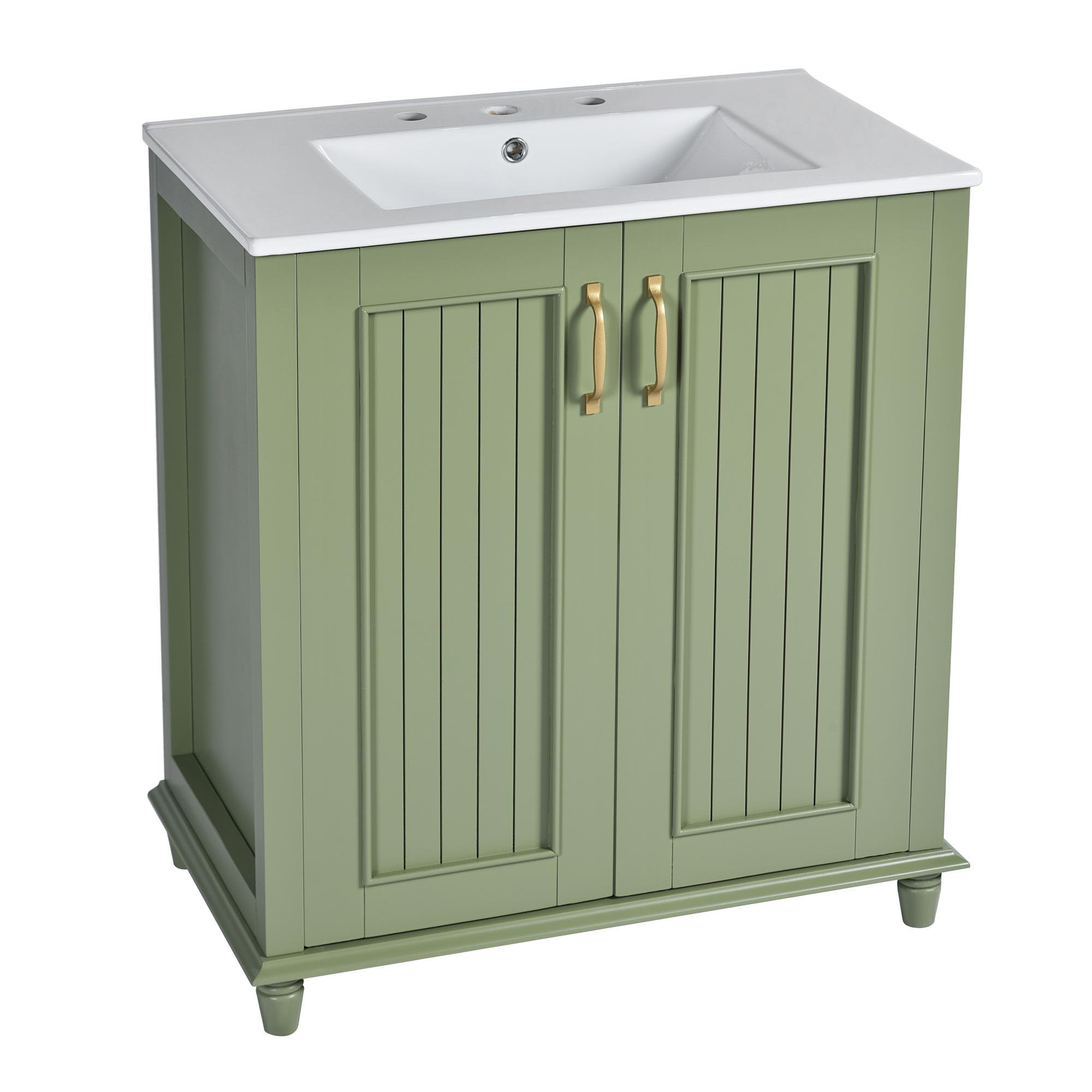 Wrought Studio™ 30 Inch Bathroom Vanity with Ceramic Sink, Freestanding ...
