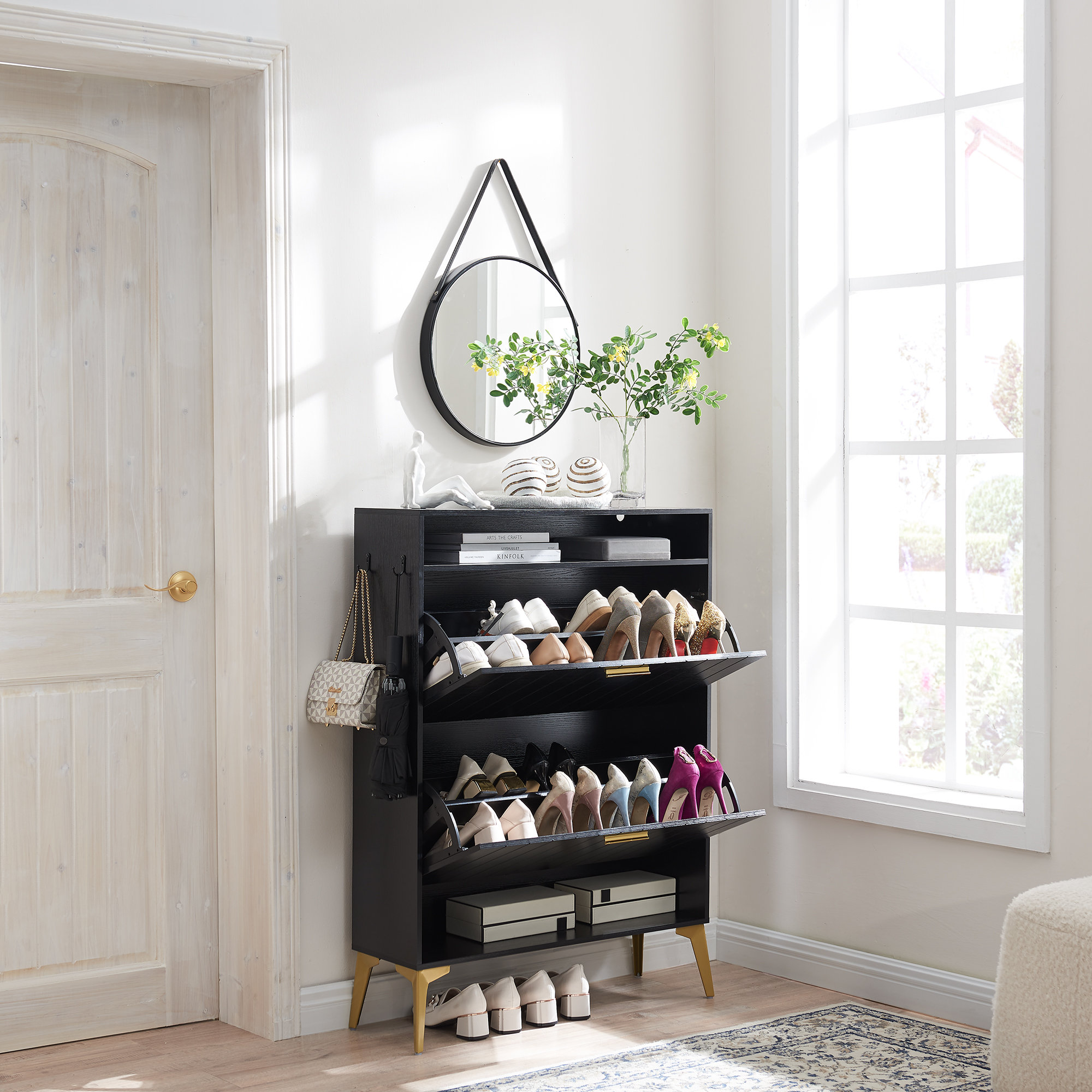 George Oliver 16 Pair Shoe Storage Cabinet & Reviews | Wayfair