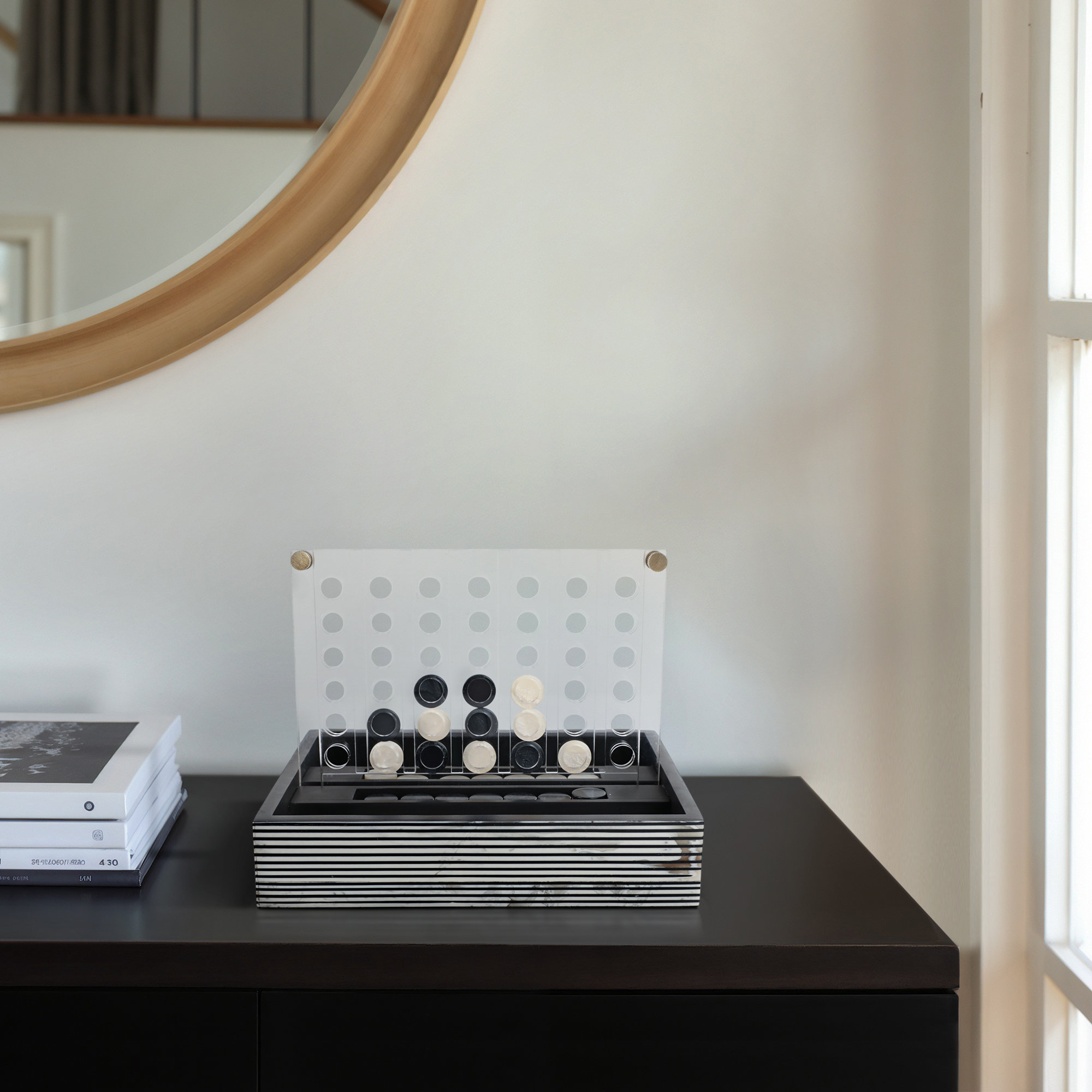 Sagebrook Home Iron And Resin Classic Strategy Board Game With Modern ...