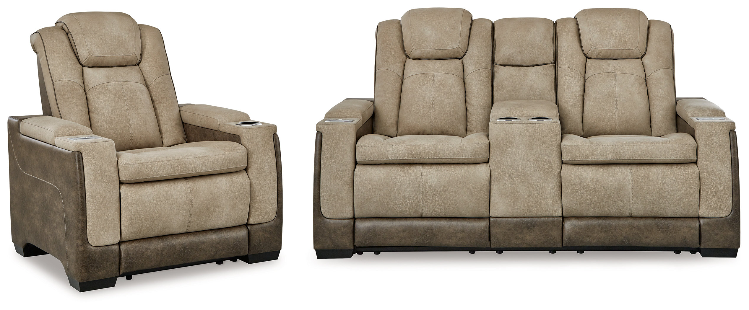 Orren Ellis Next-Gen DuraPella Power Reclining Loveseat and Power ...