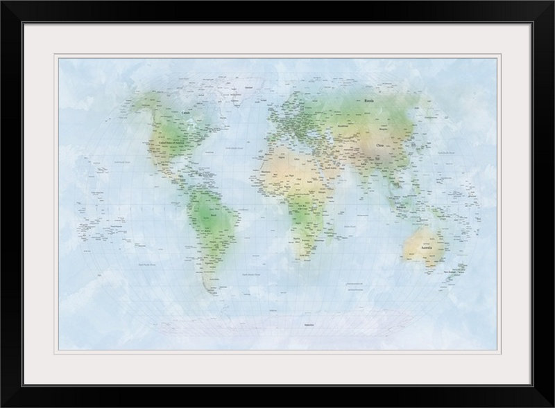 Ebern Designs 'Traditional World Map' by Francy Graphic Art Print | Wayfair