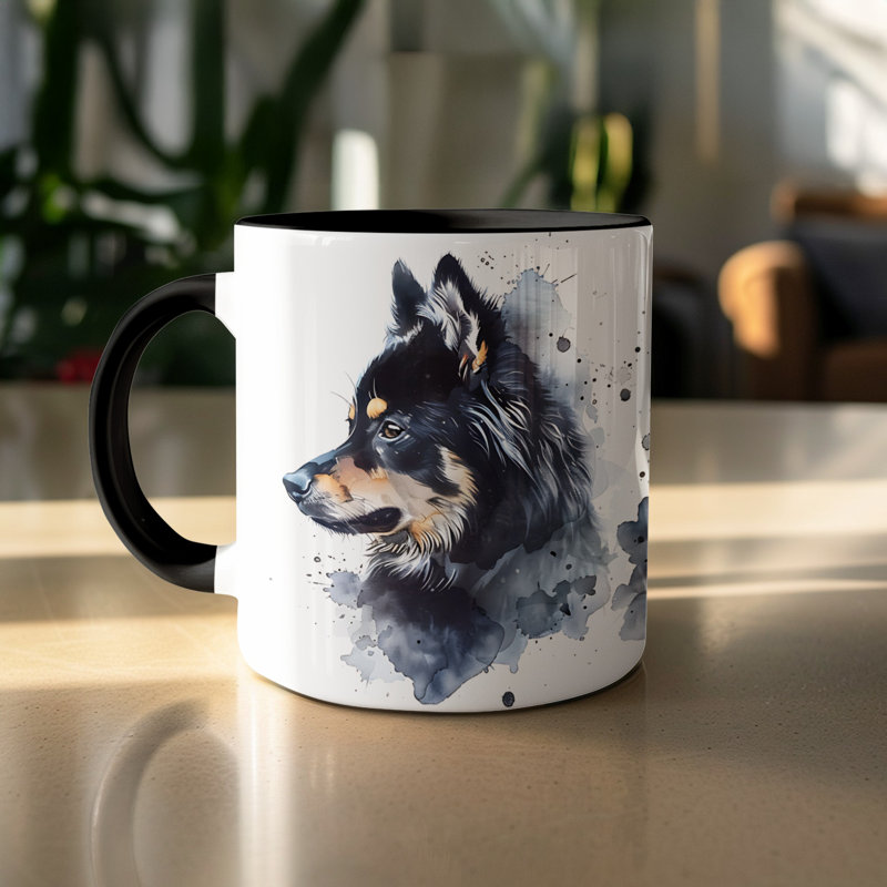 East Urban Home Set of 4 – 11oz Watercolour Hound Dog Design Coffee Mug ...
