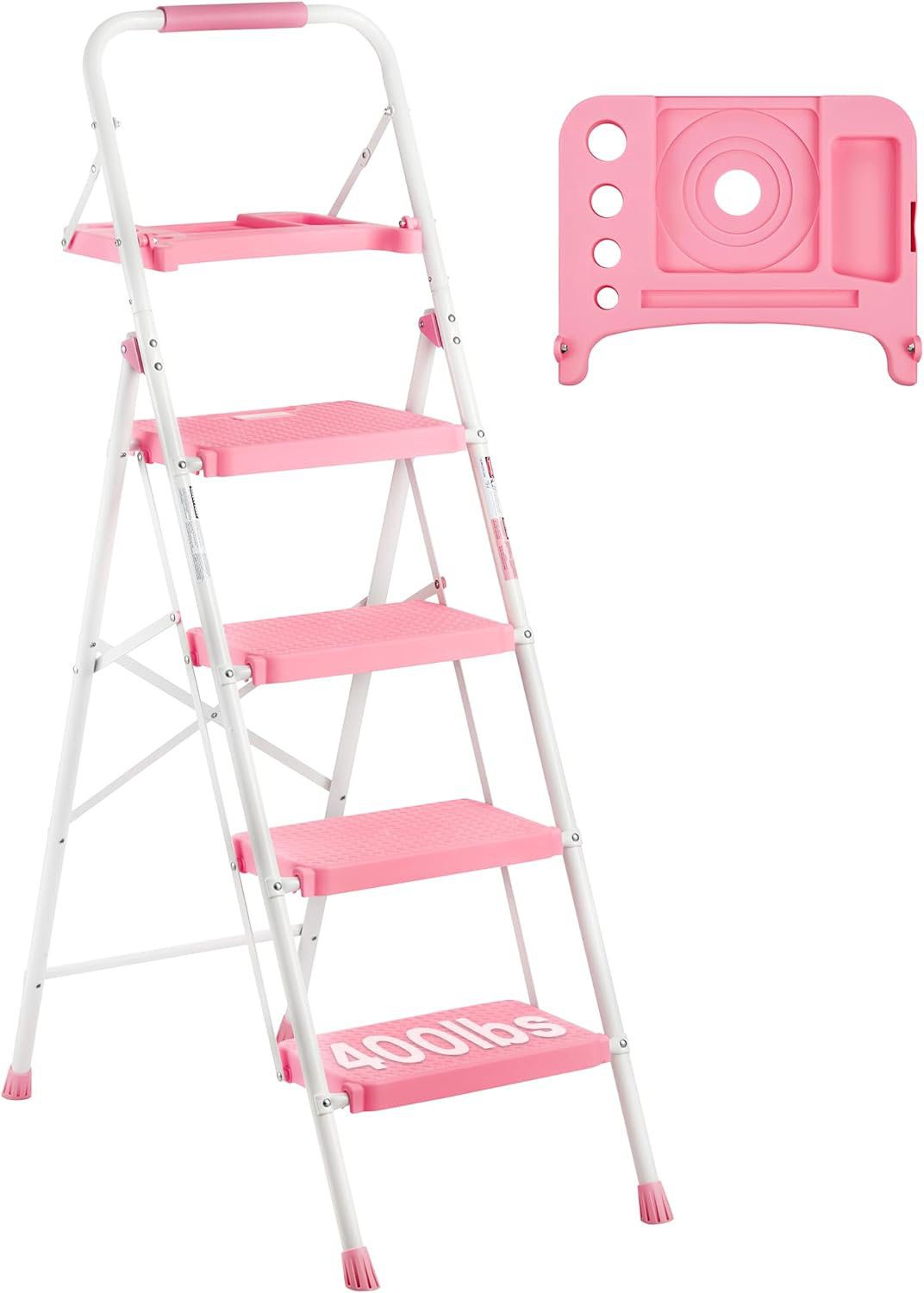 WFX Utility™ 4-Step Ladder, Folding Step Stool With Tool Platform, Wide ...