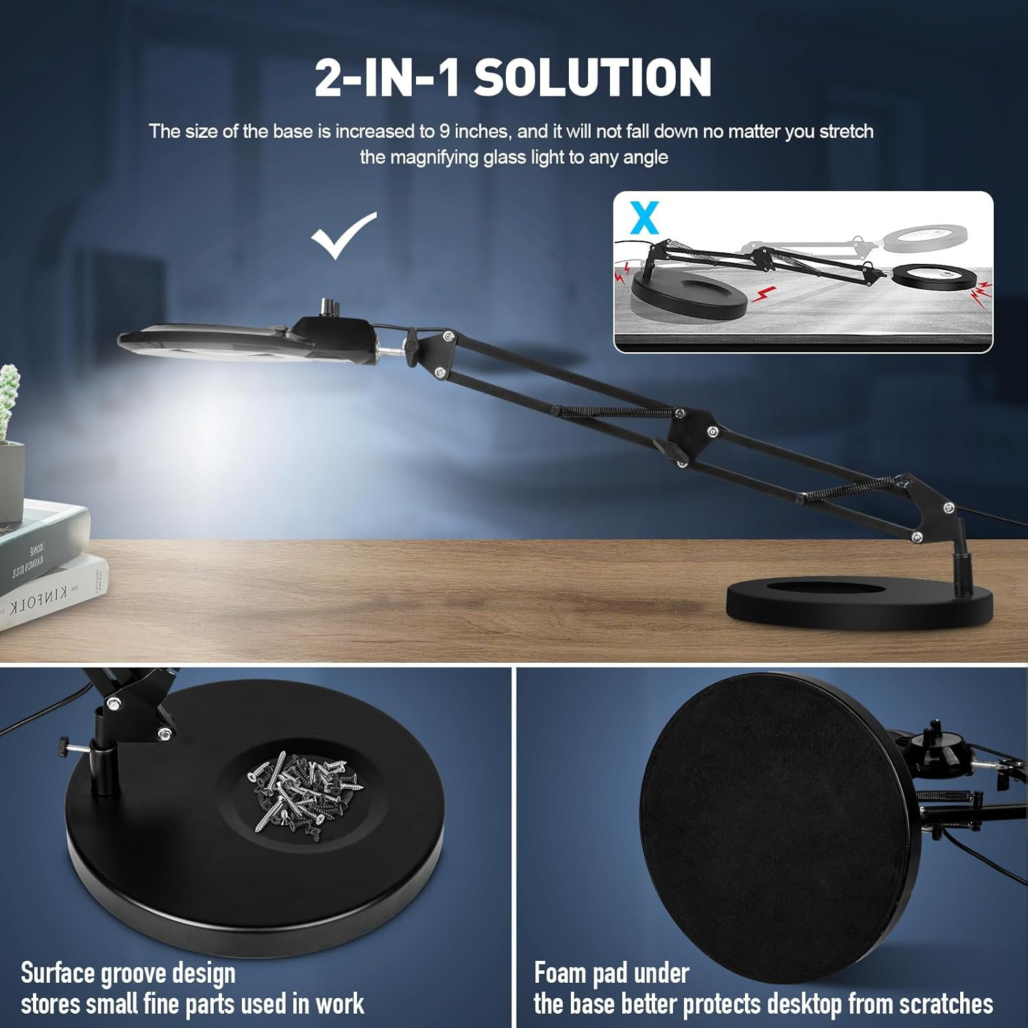 Symple Stuff 10X Magnifying Lamp With Adjustable Brightness And Colour ...