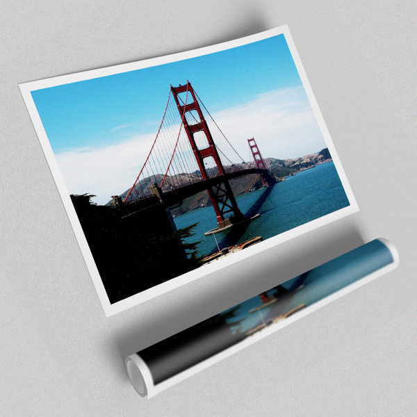 East Urban Home Golden Gate Bridge Afar Architecture - Unframed ...