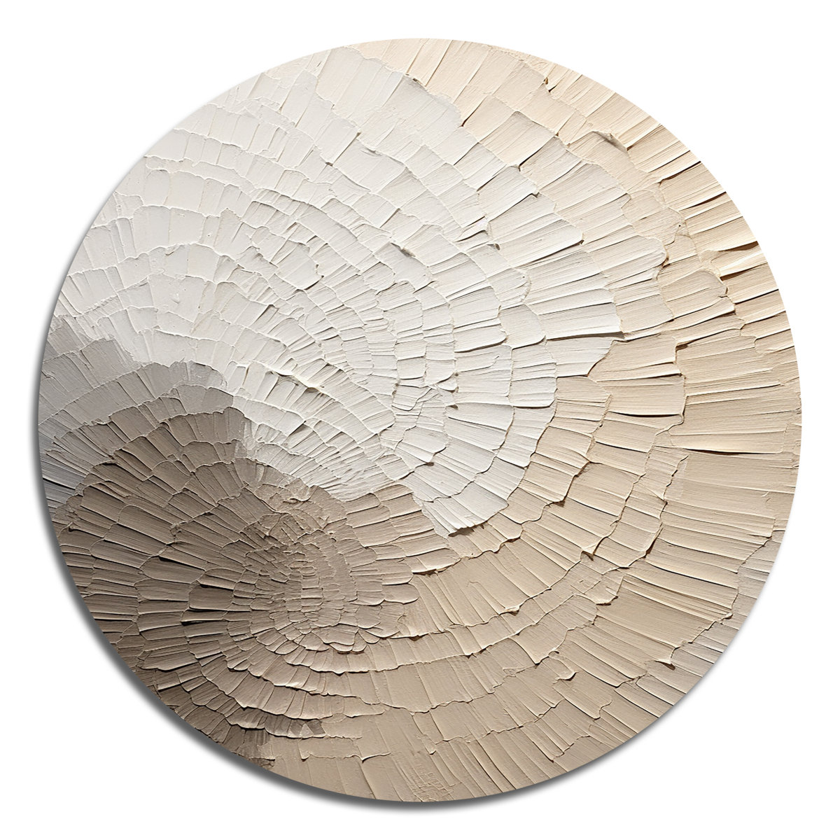 Design Art Graceful Minimalism Beige Muted Art - Abstract Round Metal ...