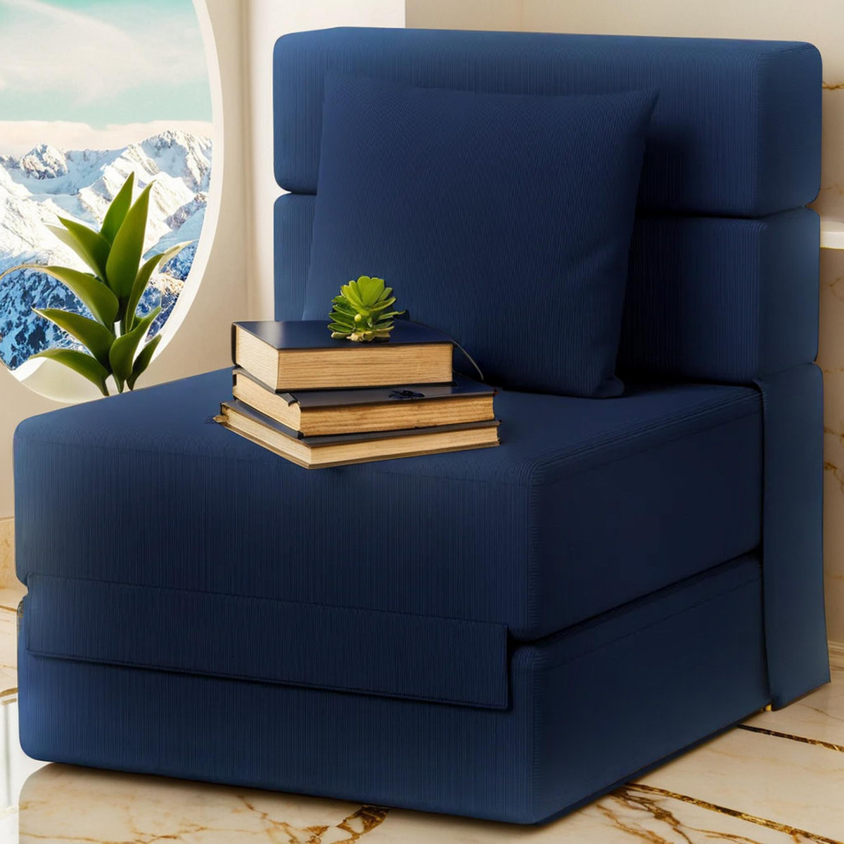 Mercer41 Simple Modern Convertible Folding Compression Sectional Sofa ...