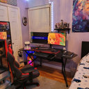 Inbox Zero Berlanga Gaming Desk with Power Outlet & Led Strip, Large ...