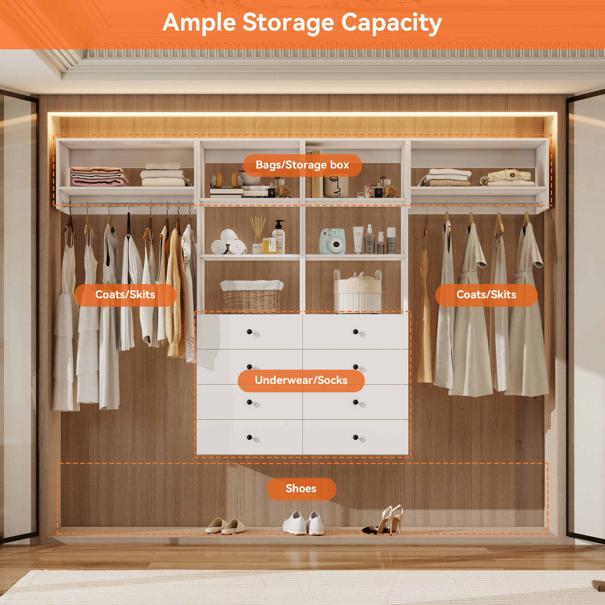 Ivy Bronx Modular Closet Systems with Drawers, Built in Closet ...