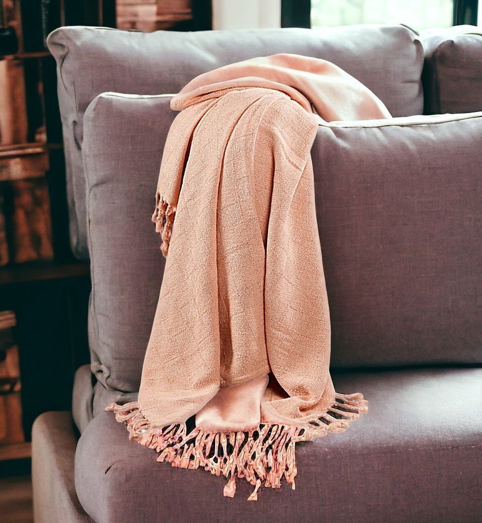 HomeRoots Orange Woven Cotton Solid Colour Throw - Wayfair Canada