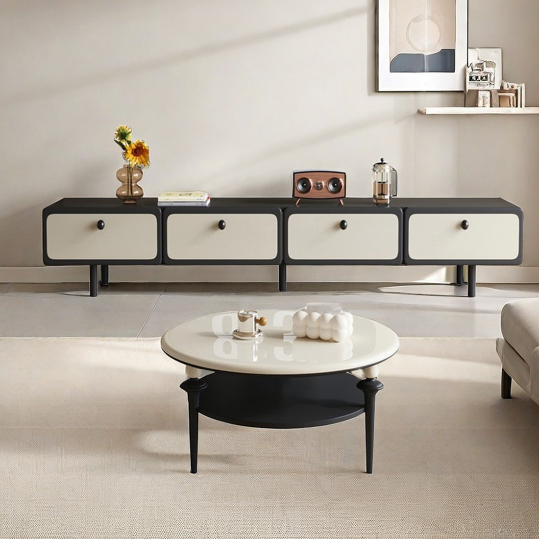 Orxva Galaxy Retro Wood TV Stand and Coffee Table Set - Wayfair Canada
