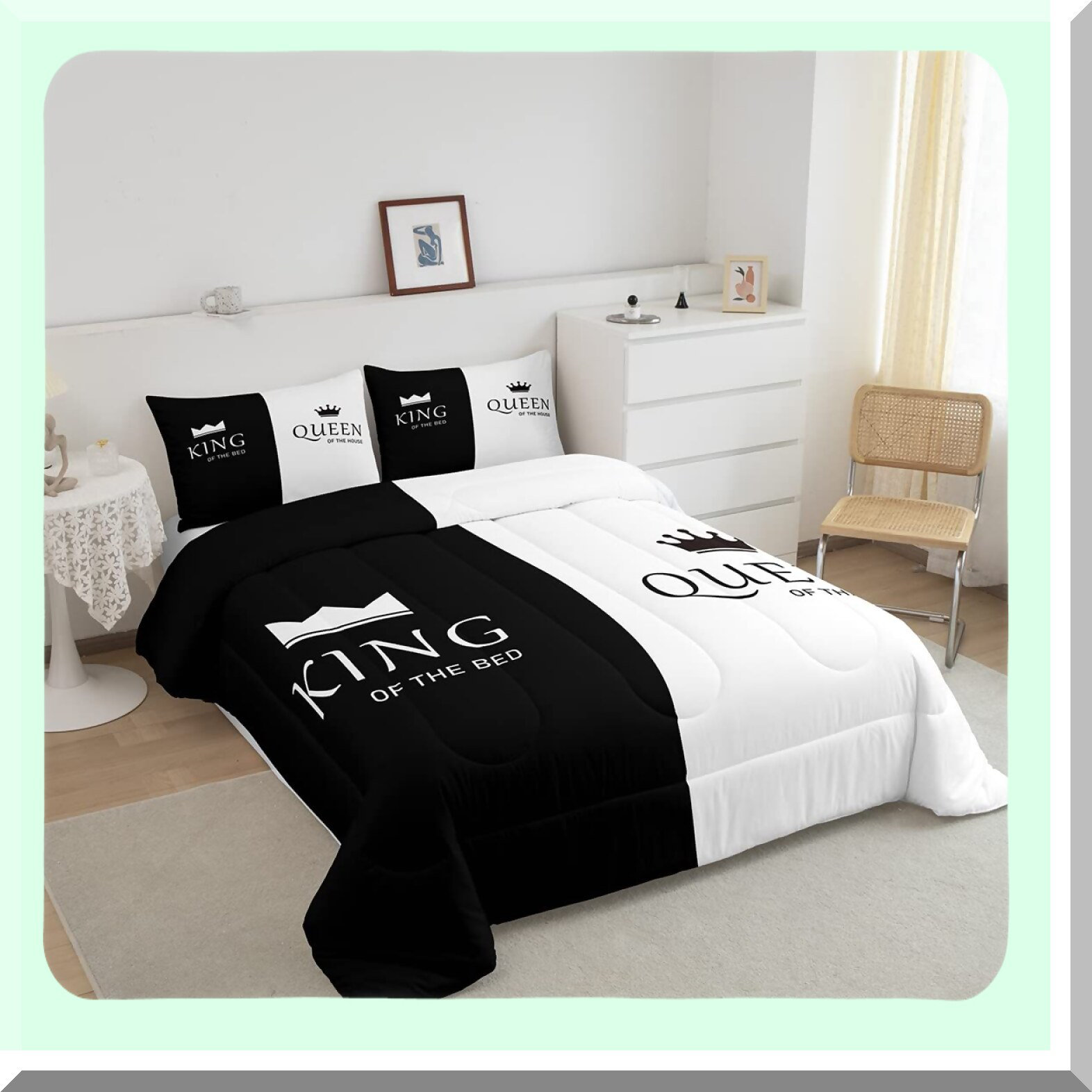 East Urban Home Romantic Crown Queen His and Hers Matching Couple ...