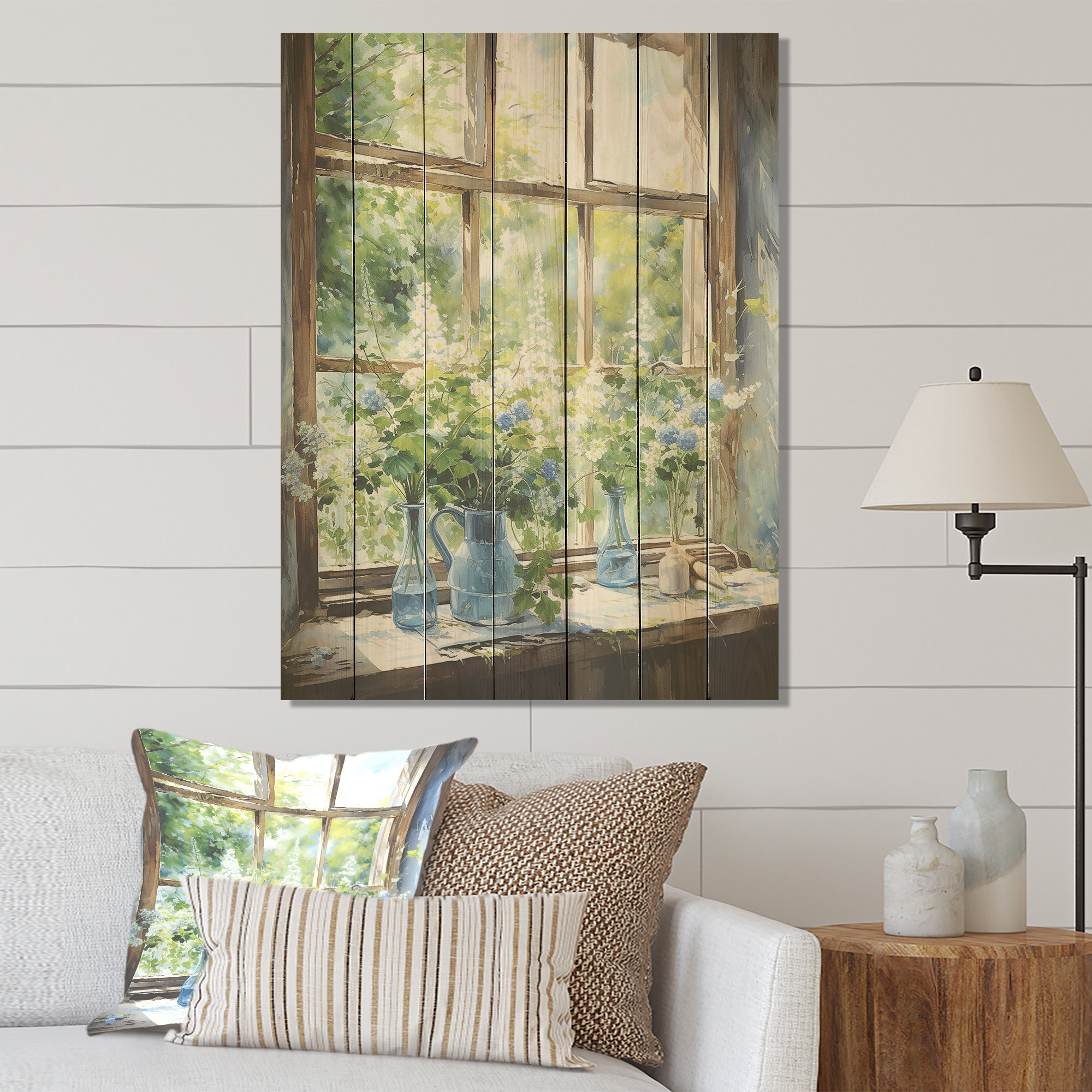 August Grove Green And Blue Countryside Window Charm III - Farmhouse ...