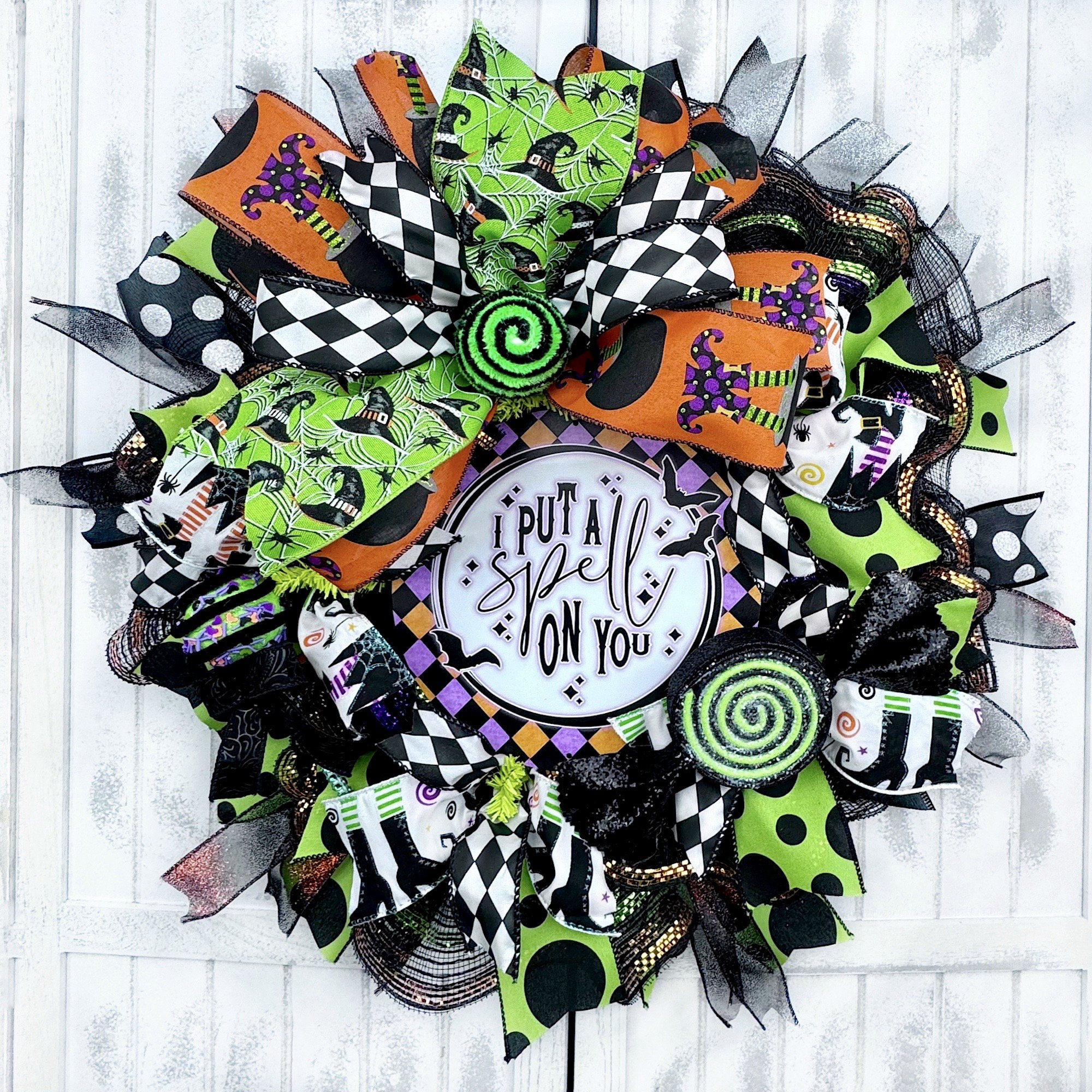 The Holiday Aisle® I Put A Spell On You Halloween Deco Mesh Wreath ...