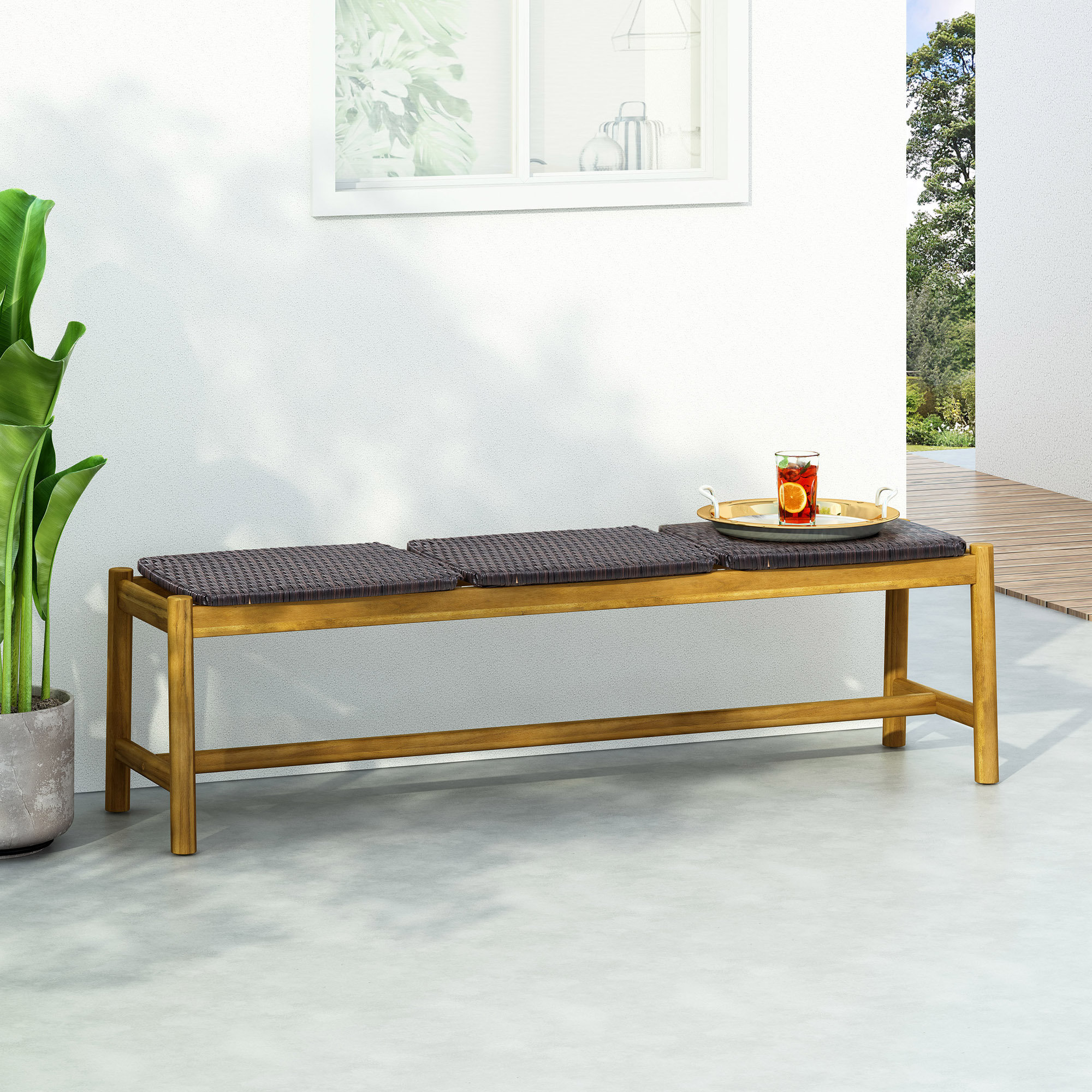 Latitude Run® Outdoor 3 Seater Bench | Wayfair