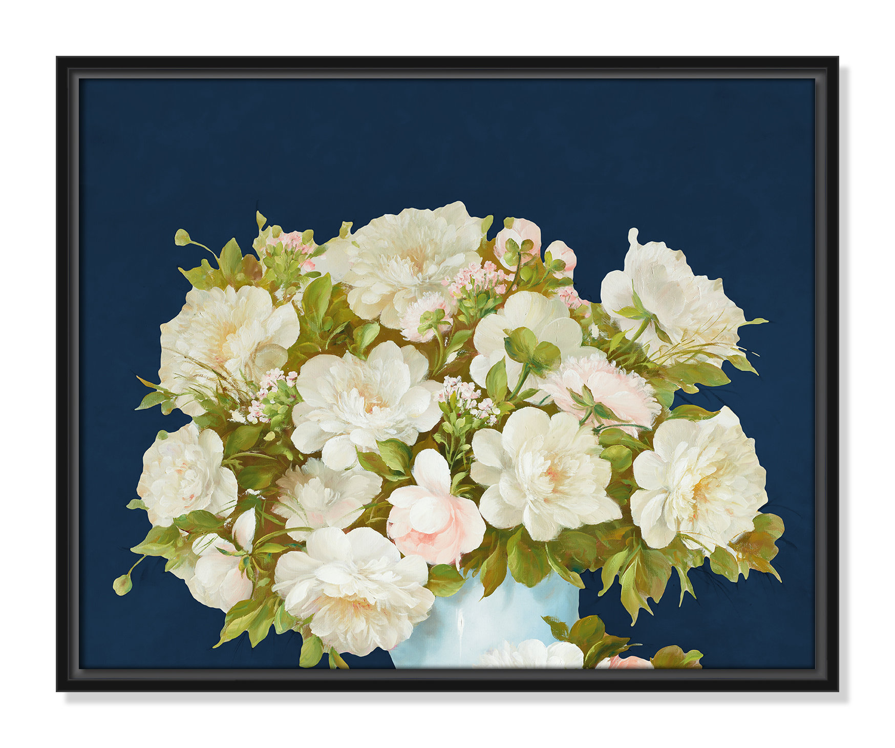 Casa Fine Arts Medley in Soft Navy - Floater Frame Print on Canvas ...