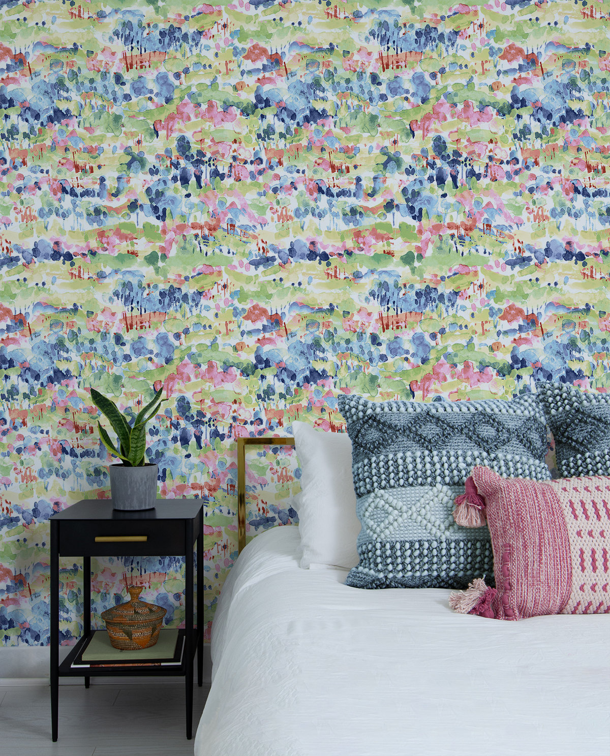 Ivy Bronx Water Coloring Abstract 18' L x 20.5" W Peel and Stick ...