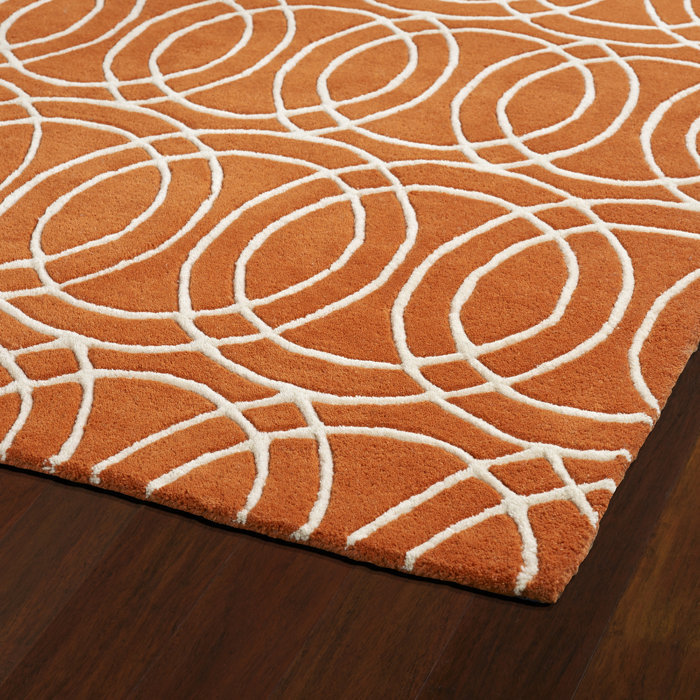 Ivy Bronx Molly Handmade Wool Orange Rug & Reviews | Wayfair