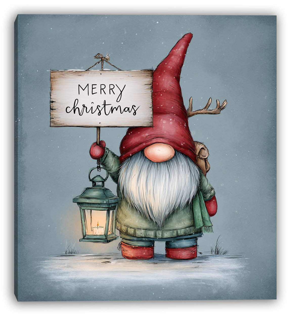 Ophelia & Co. Gnome with Merry Christmas Sign Wrapped Canvas Wall Art ...