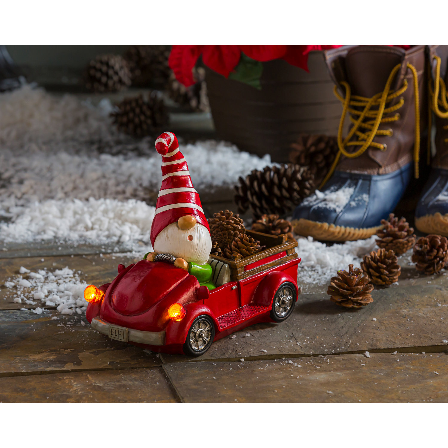 Evergreen Enterprises, Inc Holiday Gnome Driving Truck Lawn Art ...