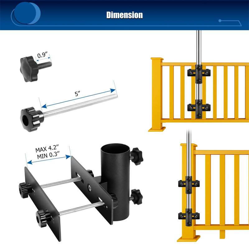 Latitude Run® Adjustable Deck Umbrella Mounting Bracket | Wayfair