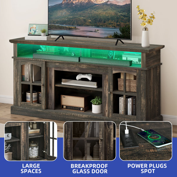 Wrought Studio™ 65" Modern Contemporary Multifunction Media Center Side ...