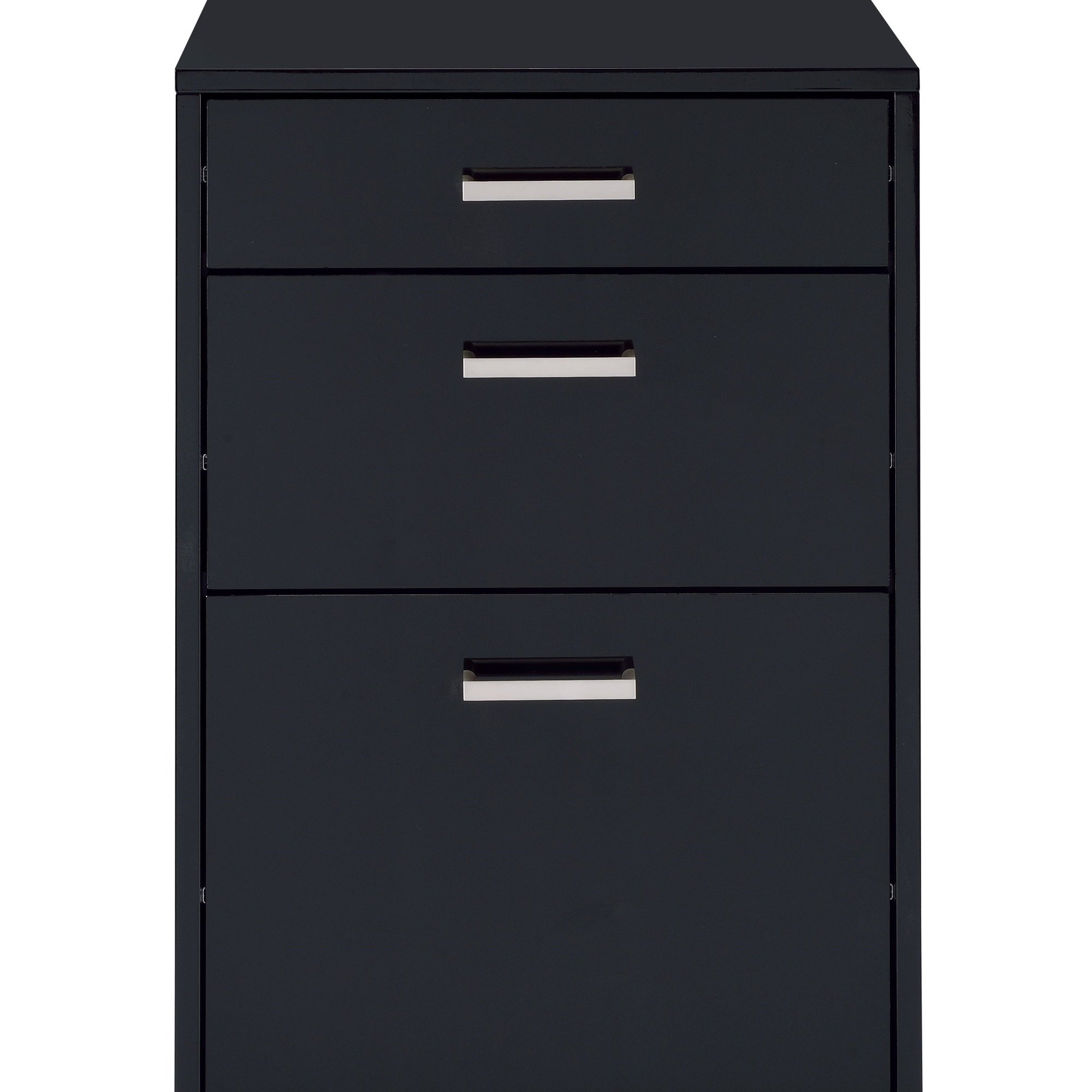 Ivy Bronx Coleen White High Gloss & Chrome Finish File Cabinet | Wayfair