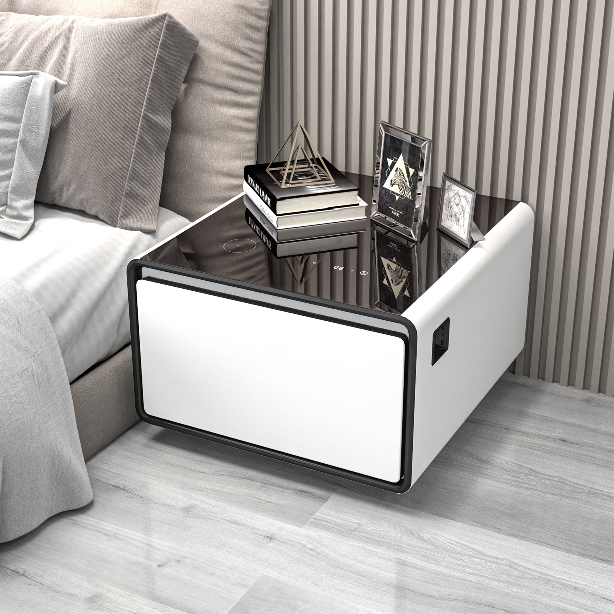 Livtab Smart End Table with Fridge and Built-In Outlets & Reviews | Wayfair